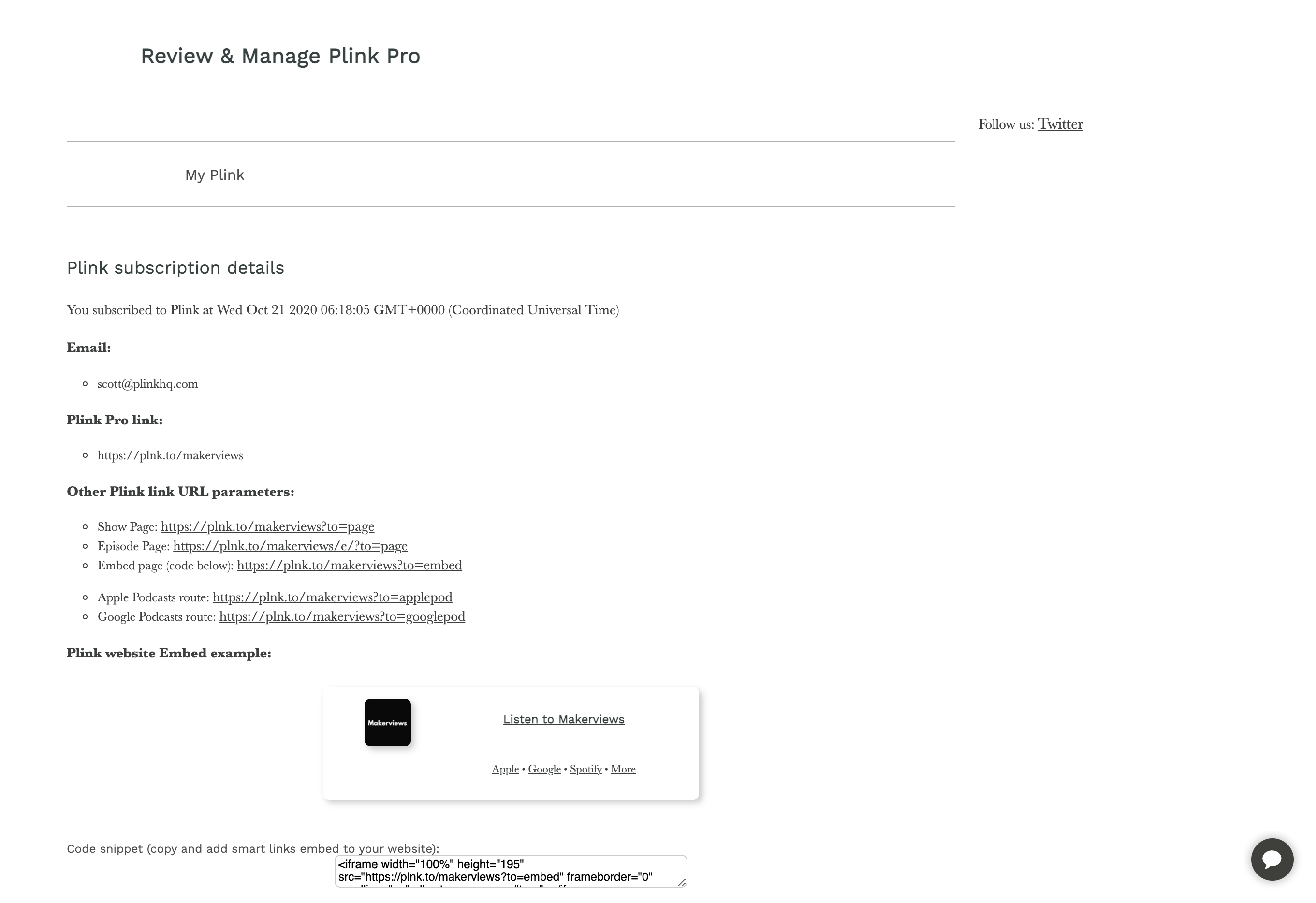 How to find your Plink Pro podcast smart linking subscription license key